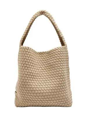 NAGHEDI Nomad Hobo Medium Woven Shoulder Bag - Ecru