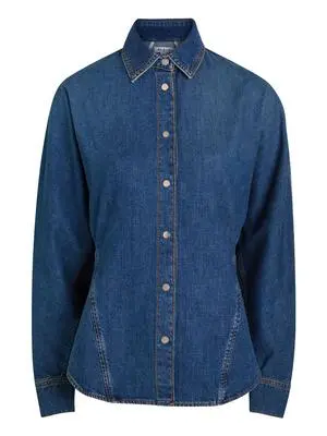 Alaïa Paneled Denim Shirt - Blue