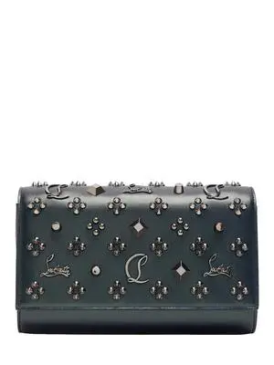 CHRISTIAN LOUBOUTIN Paloma Embellished Leather Clutch - Navy
