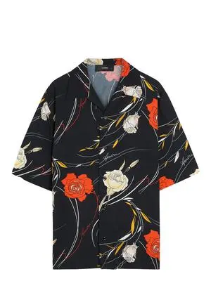 Amiri Floral Camp Printed Woven Shirt - Black
