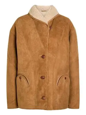 BLAZÉ MILANO Tatoosh Shearling Coat - Camel