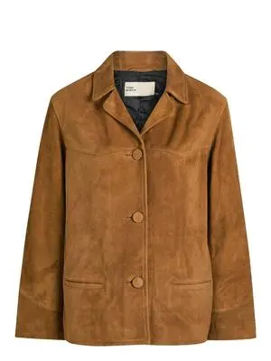 Tory Burch Paneled Suede Jacket Tan