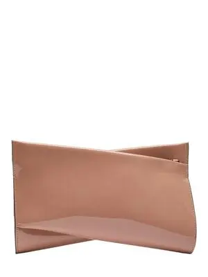 CHRISTIAN LOUBOUTIN Loubitwist Patent Leather Clutch - Beige