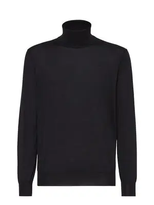 Brunello Cucinelli Silk-cashmere Rollneck Sweatshirt - Black