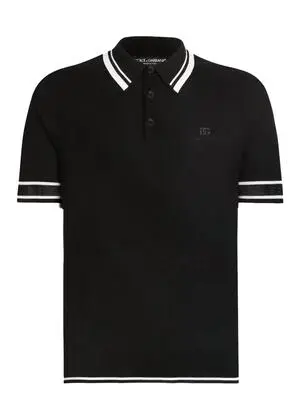 Dolce & Gabbana Contrast-trim Polo Shirt - Black