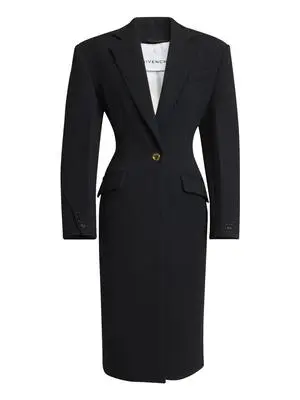 Givenchy Wool-Blend Cocoon Coat 001-black