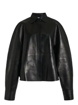 Givenchy Cocoon Leather Overshirt - Black