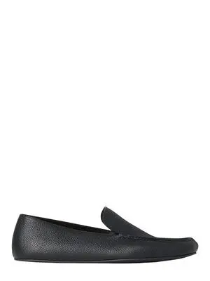 THE ROW Leo Leather Slippers - Black