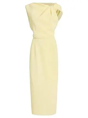 Givenchy Draped Crepe Midi Dress - Yellow