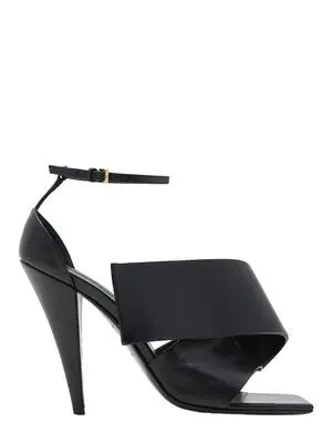 Givenchy Twisted Ribbon Leather Sandals - Black