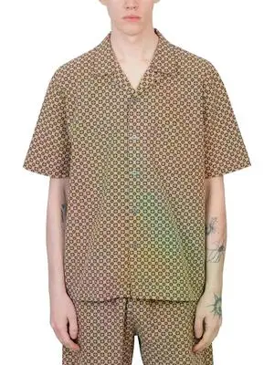 Universal Works Geometric-print Short-sleeve Shirt - Brown