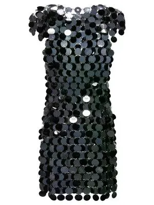 Rabanne Sequinned Chainmail Minidress - Black