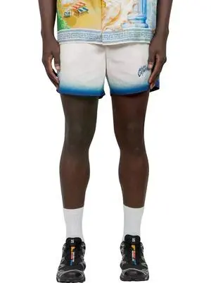 Casablanca Logo-print Ombré-effect Shorts - White