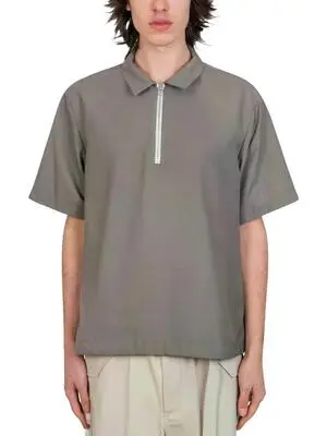 Sacai Zip-front Polo Shirt - Grey