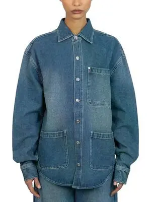 HOUSE OF SUNNY Patch-pockets Denim Shirt - Blue