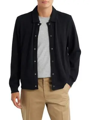 WAX LONDON Hays Jersey Snap-up Overshirt - Black