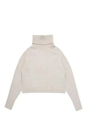 Deluc Pugliese Crop Turtleneck Sweater Light Grey Melange