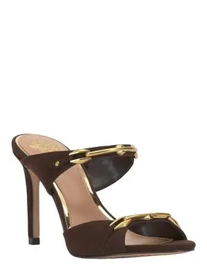Vince Camuto Ambra Leather Stiletto Sandals Brownie Torsue