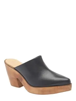 Cordani Pointed Toe Platform Mule - Black Leather