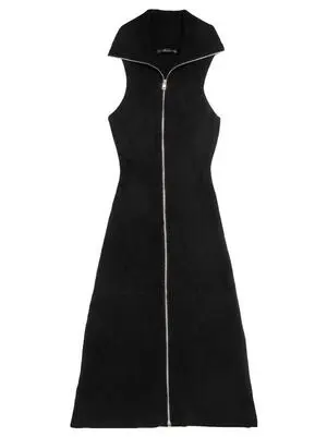 Deluc PAUL Front Zip Knit Dress Black