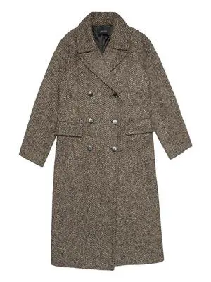 Deluc Cameron Herringbone Coat - Chocolate