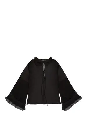 Deluc Bradley Sheer Ruffle Shirt - Black