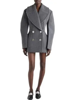 Givenchy Double-breasted Wool-blend Pea Coat - Slate Blend