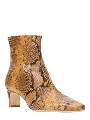 Staud Wally Snakeskin Embossed Bootie - Snake