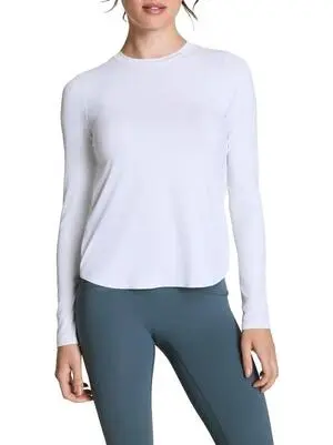 Spanx Get Moving Long Sleeve Top - Vivid White
