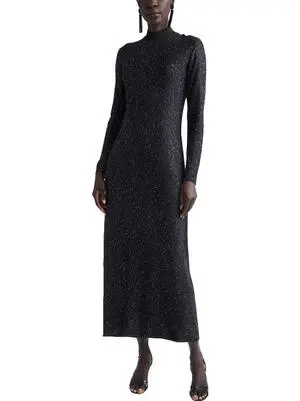 Oscar De La Renta Sequin Embellished Long-sleeve Cocktail Dress - Black