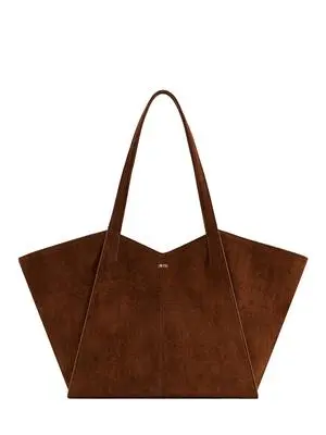 Jw Pei Large Kiana Faux Suede Tote - Dark Brown