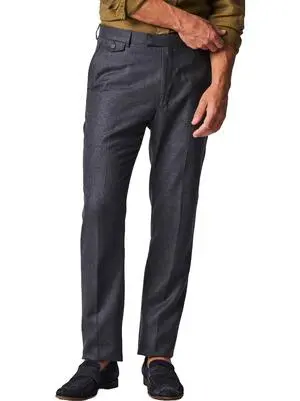 Billy Reid Flat-front Silk & Virgin Wool Dress Pants - Charcoal