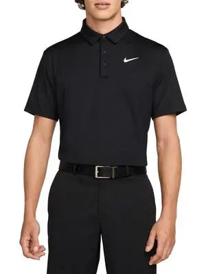 Nike Dri-fit Tour Solid Golf Polo - Black/white