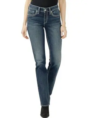 SILVER JEANS CO. Suki Curvy Mid Rise Slim Bootcut Jeans - Taylor