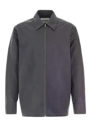 JIL SANDER Zip-fastening Poplin Overshirt - Grey