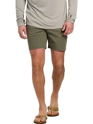 FREE FLY Topogrid Water Repellent Shorts - Fatigue