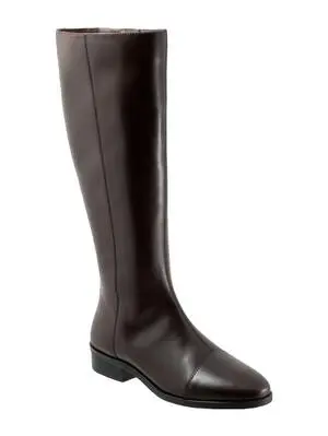 Trotters Alexis Cap Toe Knee High Boots - Dark Brown