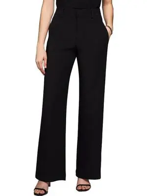 NIC+ZOE Wide Leg Scuba Knit Trousers - Black Onyx