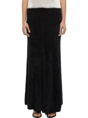 Helmut Lang Faux Fur Maxi Skirt - Black