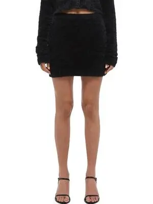 Helmut Lang Eyelash Knit Mini Skirt Black