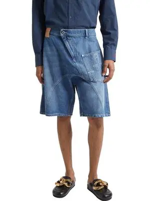 JW Anderson Twisted Workwear Denim Shorts - Light Blue
