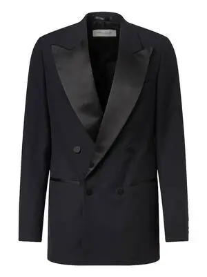 Dries Van Noten Double-breasted Wool And Silk Suit Jacket - Black