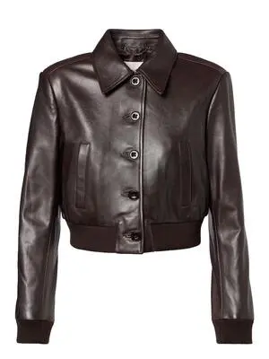 Dorothee Schumacher Cropped Leather Jacket - Brown
