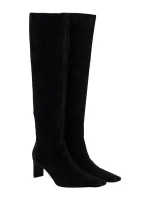 Khaite Ona 55 Suede Knee-high Boots - Black
