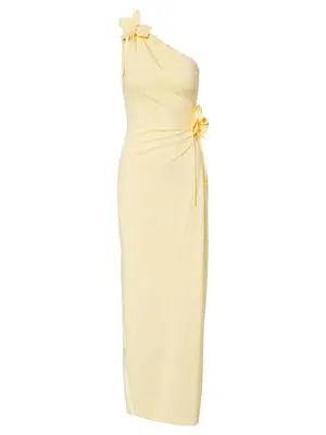 Coperni Asymmetric Floral Gown - Yellow