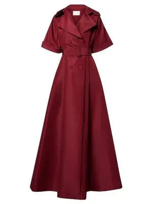 Carolina Herrera Belted Silk Gown - Burgundy