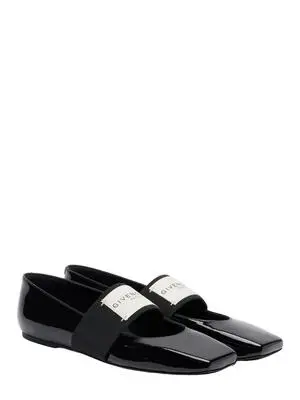 Givenchy Patent Leather Mary Jane Flats - Black