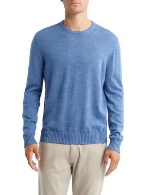 Johnnie-o Ronald Merino Wool Sweater Laguna Blue