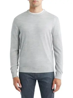 Johnnie-o Ronald Merino Wool Sweater Light Gray