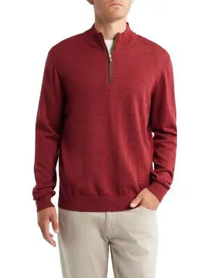 Johnnie-o Raynor Merino Wool Quarter Zip Sweater - Cinnamon